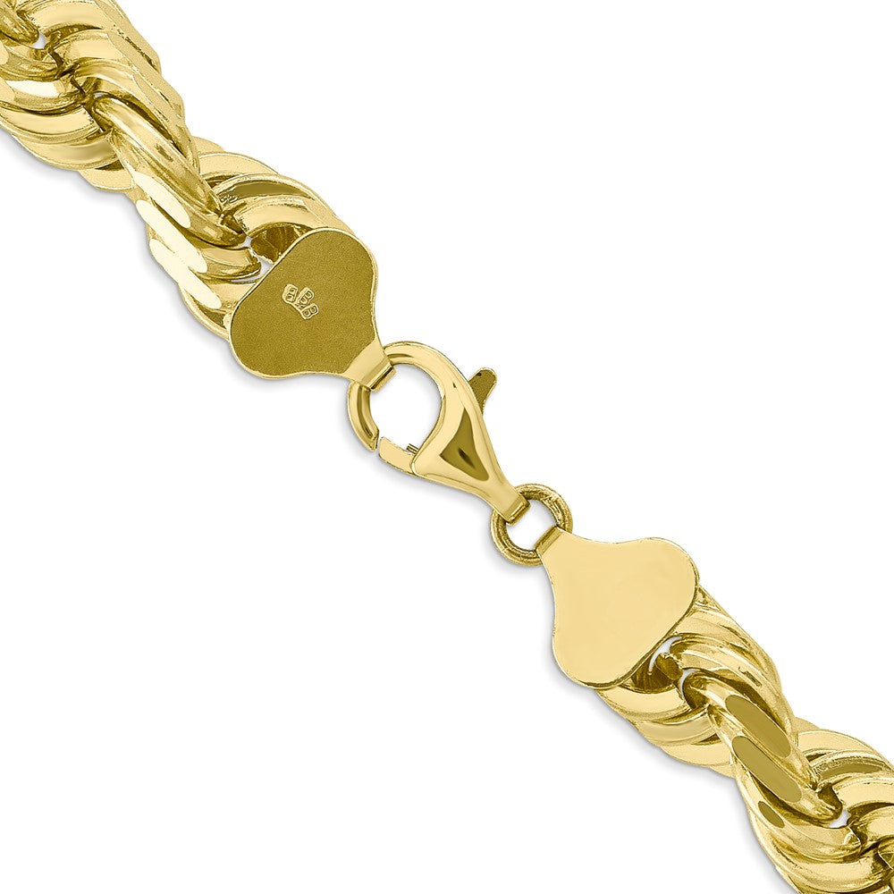 10k 10mm Diamond-cut Rope Chain – TreasureFineJeweler