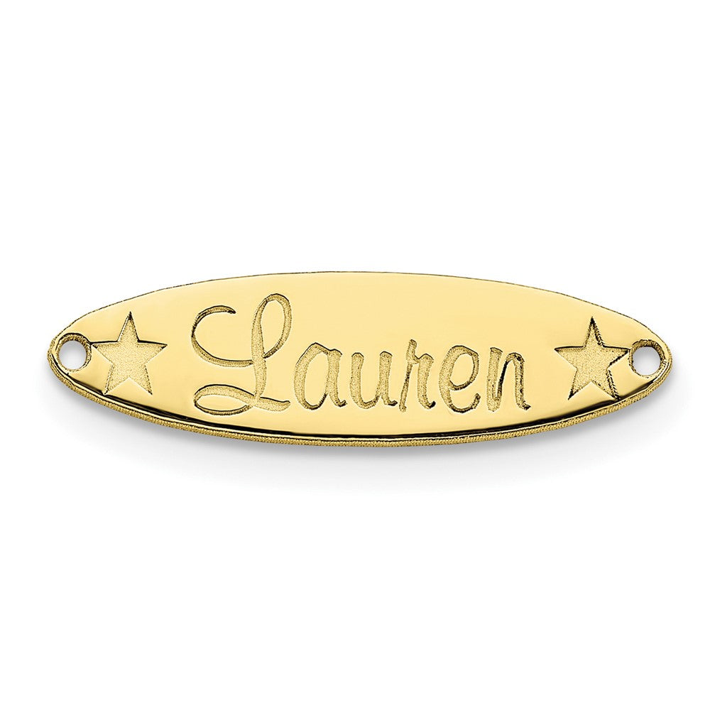 10K Small Oval with Stars Name Plate – TreasureFineJeweler