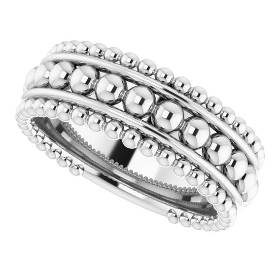 Sterling Silver Beaded Ring – TreasureFineJeweler