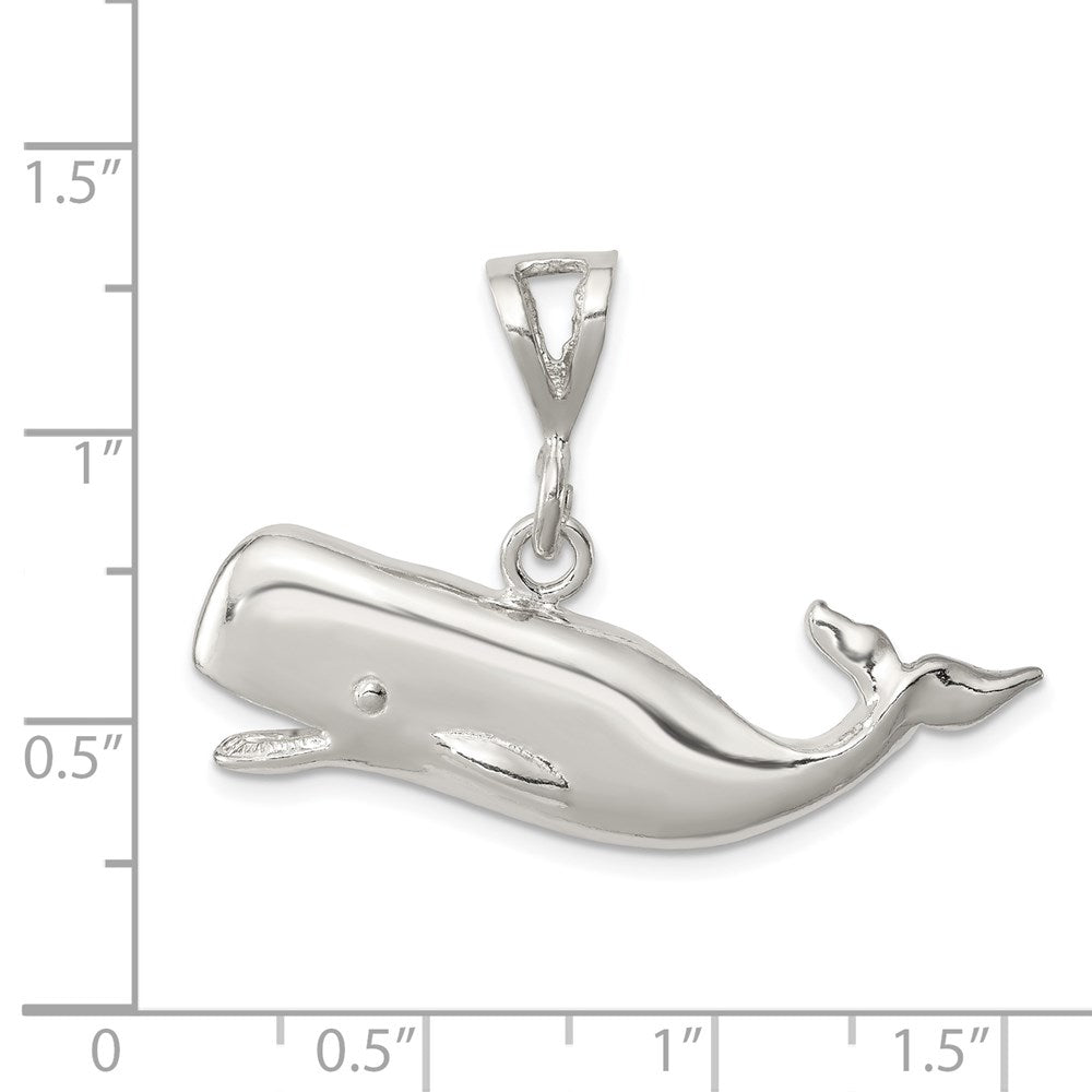 Sterling Silver Polished Whale with Open Mouth Pendant ...