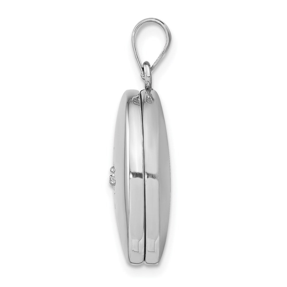Sterling Silver 20mm Diamond Polished Round Locket – TreasureFineJeweler