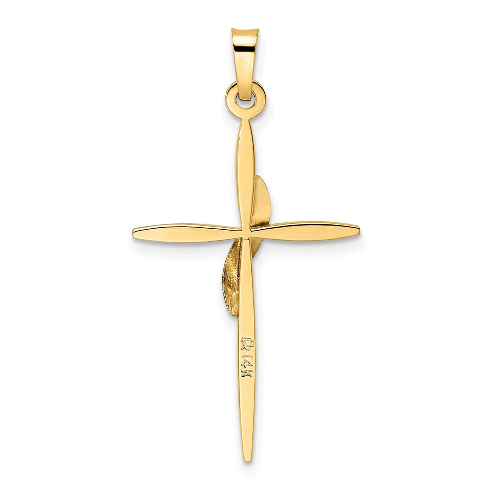 14k Two-tone Solid Methodist Cross Pendant – TreasureFineJeweler
