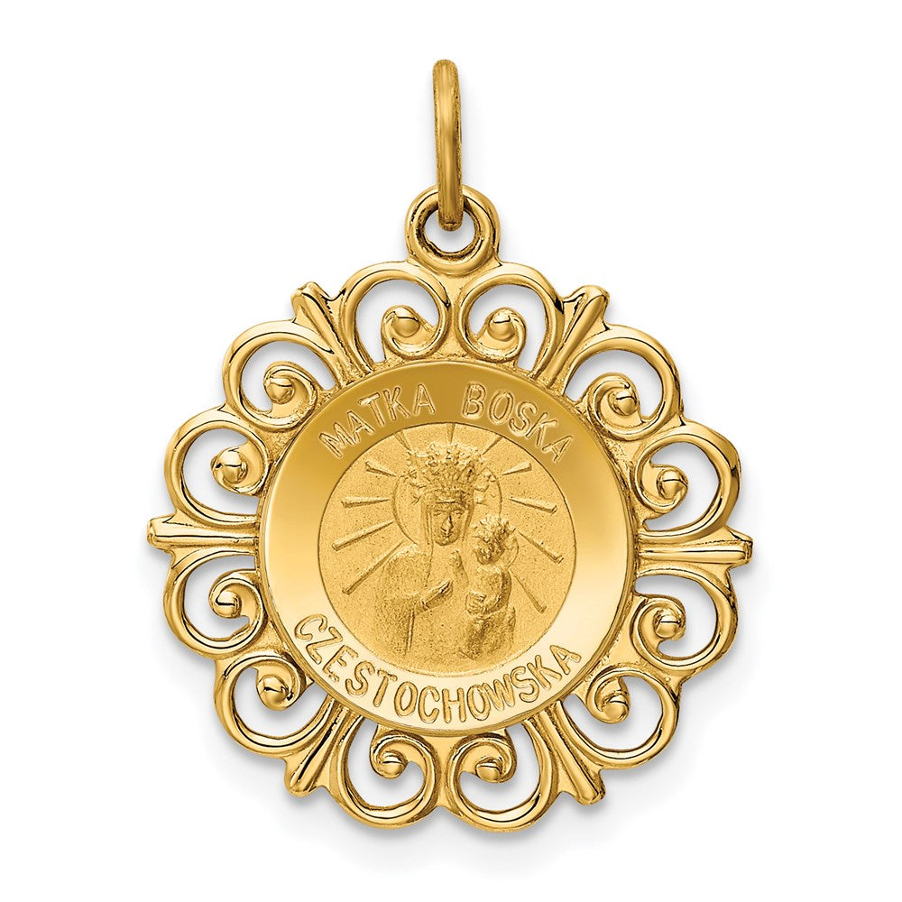 14k Yellow Gold Matka Boska Medal Charm – TreasureFineJeweler