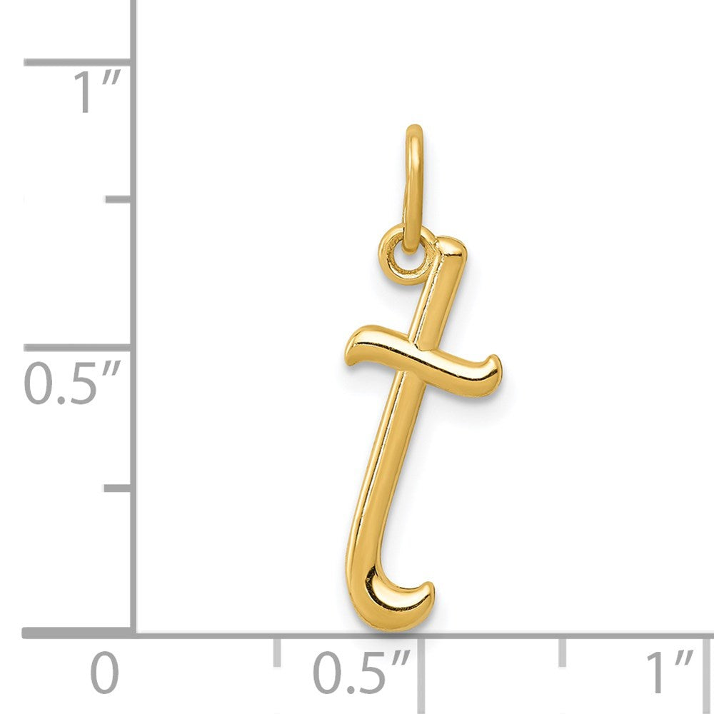 14k Yellow Gold Letter T Initial Charm – TreasureFineJeweler